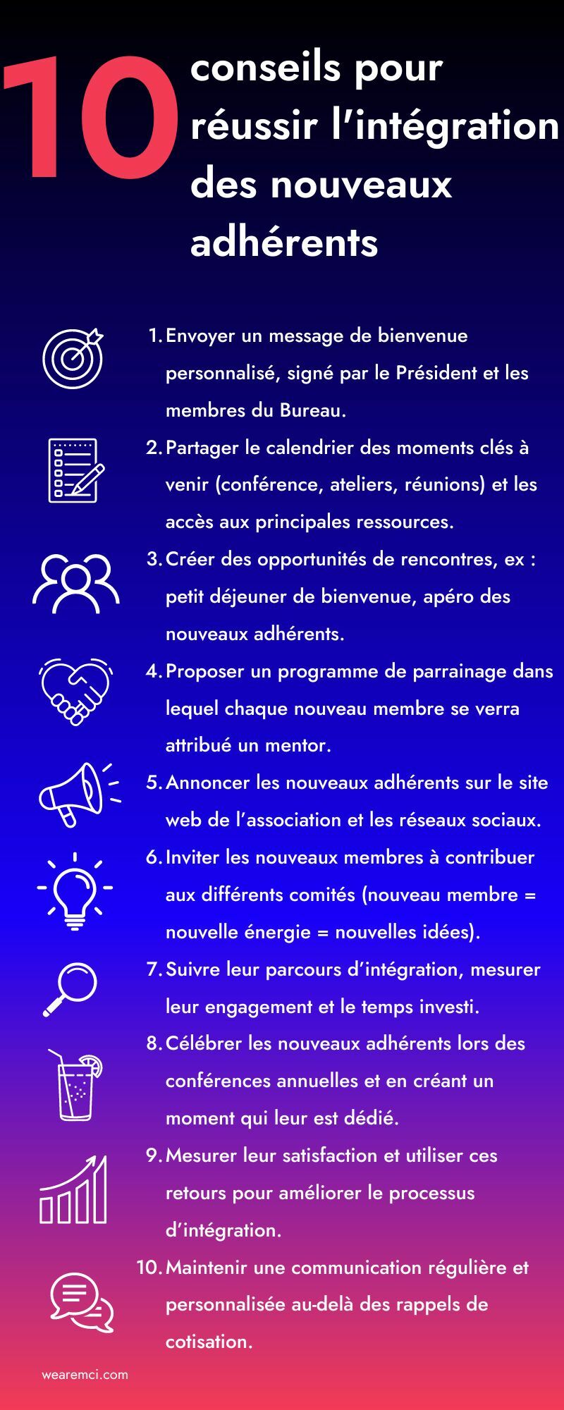 10 conseils pour réussir l'intégration des nouveaux adhérents | MCI FRA 10 conseils pour réussir l'intégration des nouveaux adhérents | MCI FRA